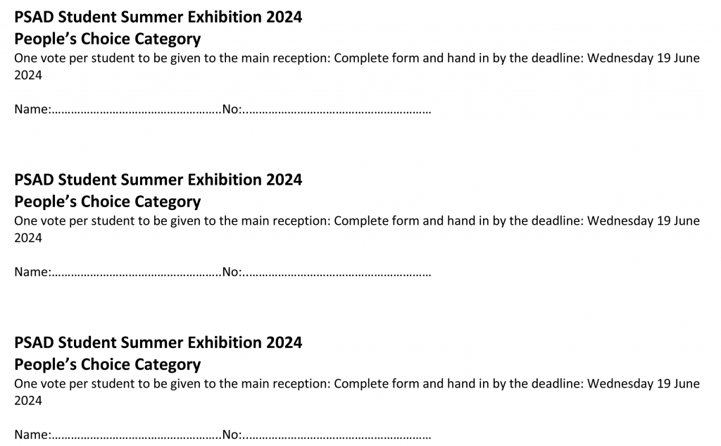 People's Choice 2024! PSAD School Summer Exhibition, until 21st June ...